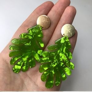 Jewelry | Acrylic Resin Leaf Statement Earrings Nwt | Poshmark